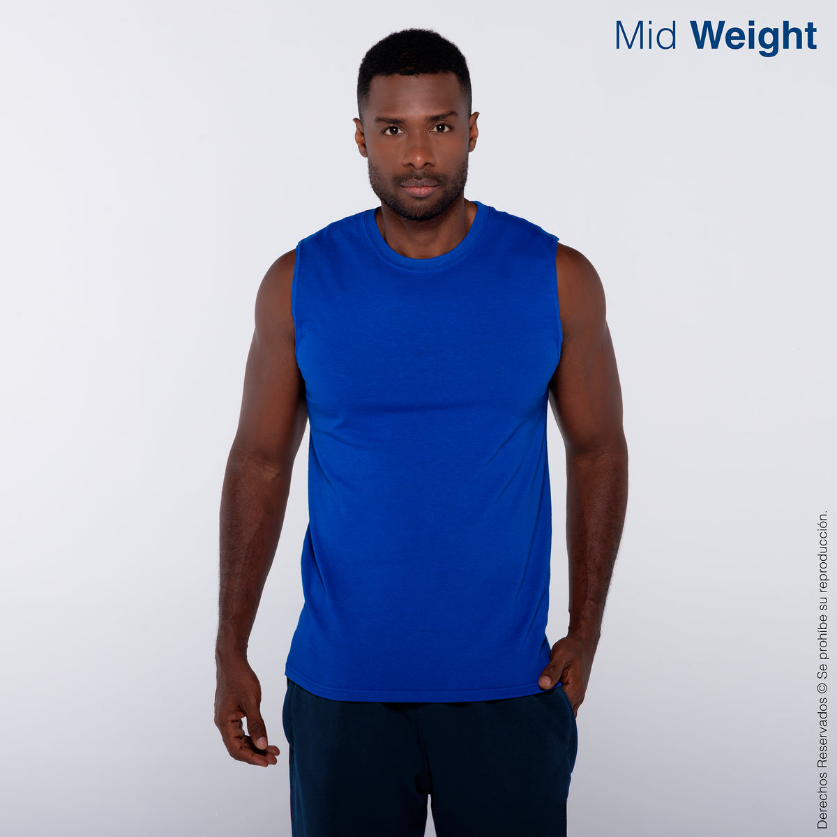 Playera Cuello Redondo sin Mangas para Caballero · 100% Algodón · Roya ...