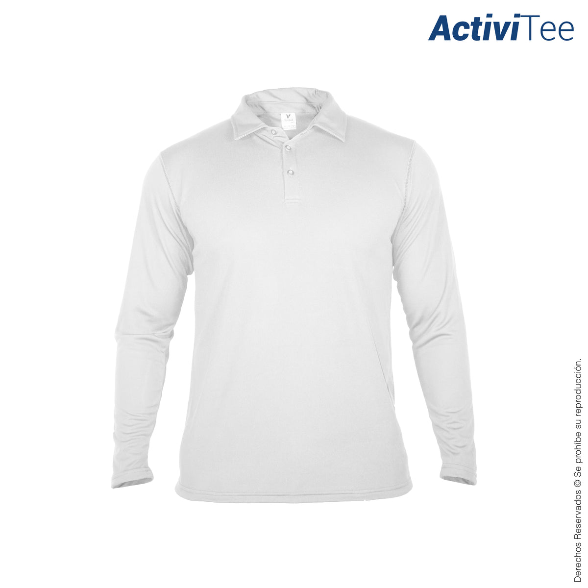 Playera Tipo Polo Manga Larga Para Caballero 100 Poliéster Color