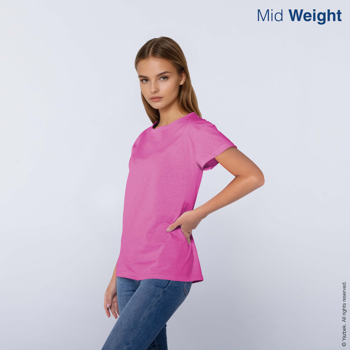 Playera Cuello Redondo Manga Corta para Dama · 100% Algodón · Color Fu ...